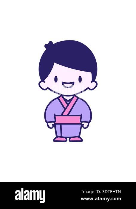 pressure popping animation of a japanese man in traditional clothing ...