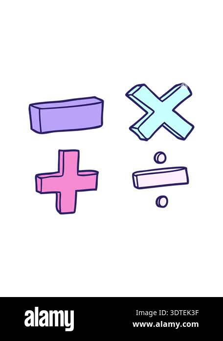 popping motion animation of cartoon math symbols Stock Video Footage ...