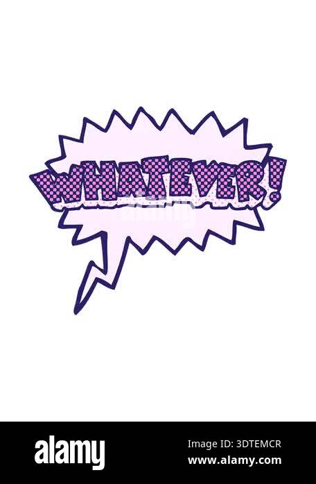 pixelize effect animation of comic book speech bubble cartoon Whatever ...