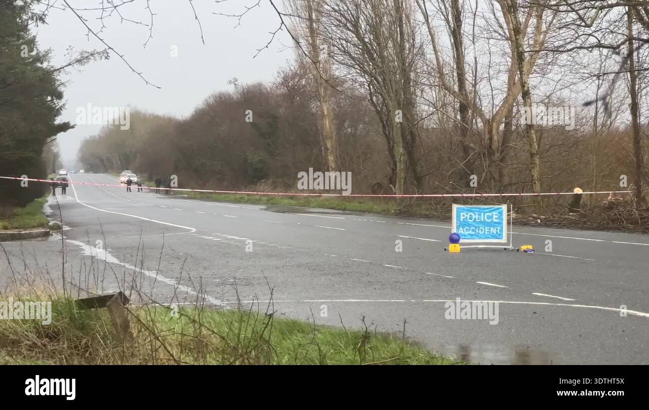 Three people dead and four injured in Co Tyrone road crash Stock Video ...