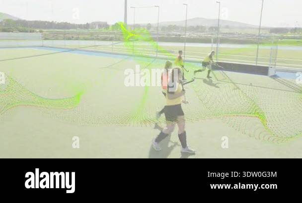 Hockey drill starting with attacker stepping into arc, defenders ...