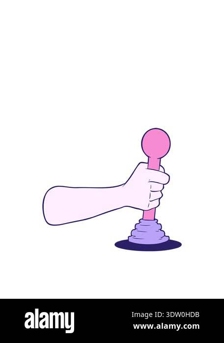 jumping motion animation of cartoon hand pulling lever Stock Video ...