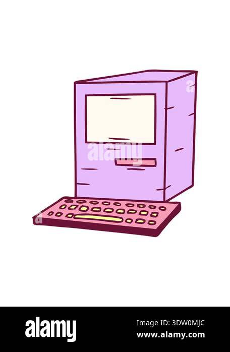 attention grabbing animation of hand drawn cartoon doodle of a computer ...
