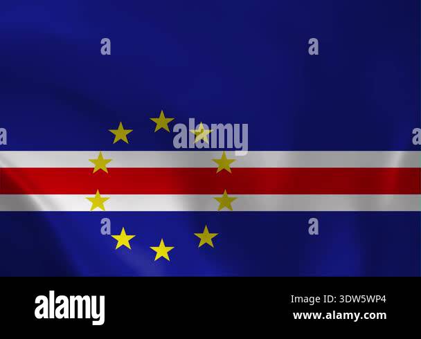 3D Waving Flag of Cape Verde Cabo Verde. Realistic National Republic ...