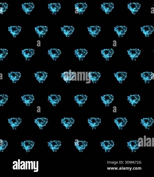 Neon Geometric Diamond Pattern on Dark Background 4K Animated Abstract ...