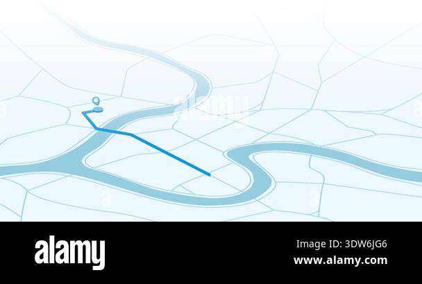 Navigation and GPS system. Moving banner with digital map and pins ...