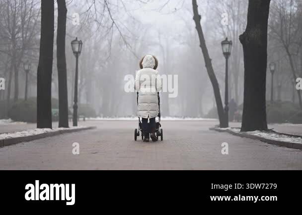 Chisinau, Moldova - January 28, 2026: Rear view of a woman walking ...