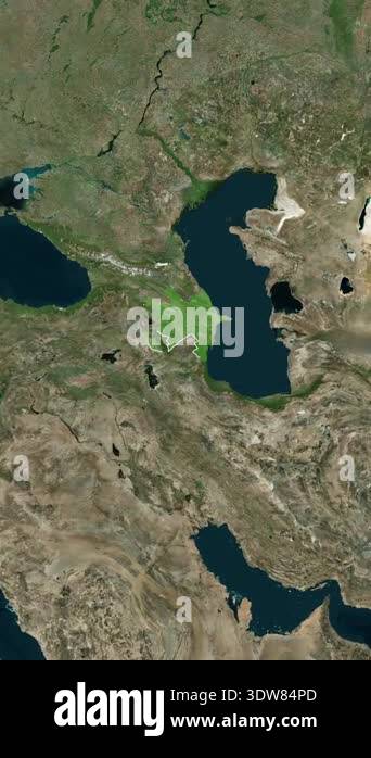 Azerbaijan National Border Highlighted Vertical Map Animation ...