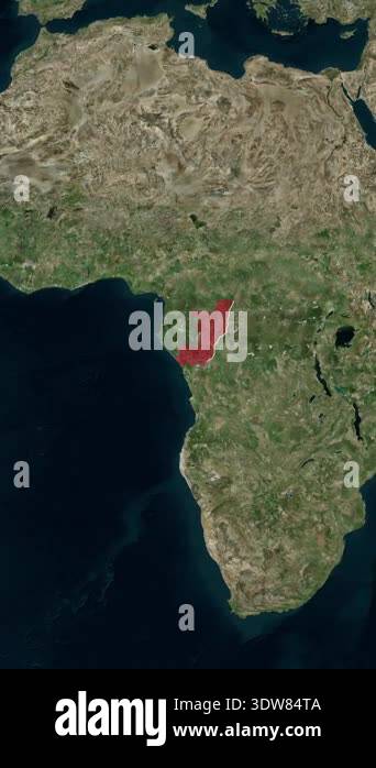 Democratic Republic of the Congo National Border Highlighted Vertical ...