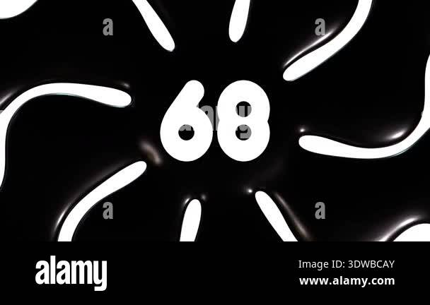 Black And White Background Animation With Number 68 Stock Video Footage ...