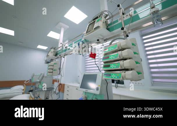 Kyiv, Ukraine, 9 August 2025: Infusion pumps and modern medical ...