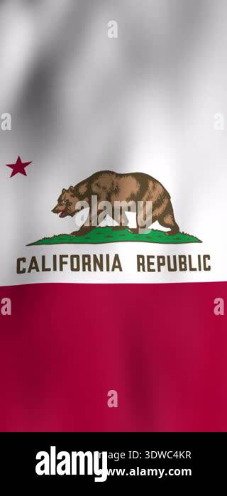California State Flag Animated Seamless Loop 4K Vertical 9:16 Bear Flag ...