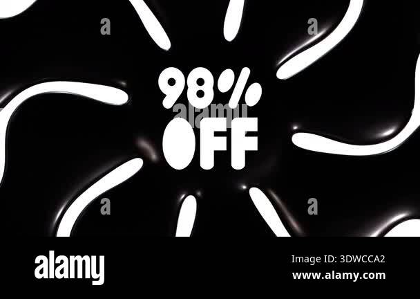 98 Percent Off With Black And White Background Animation Stock Video ...