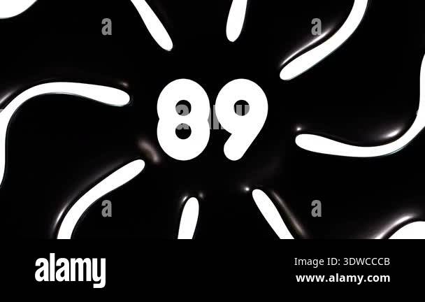 Black And White Background Animation With Number 89 Stock Video Footage ...