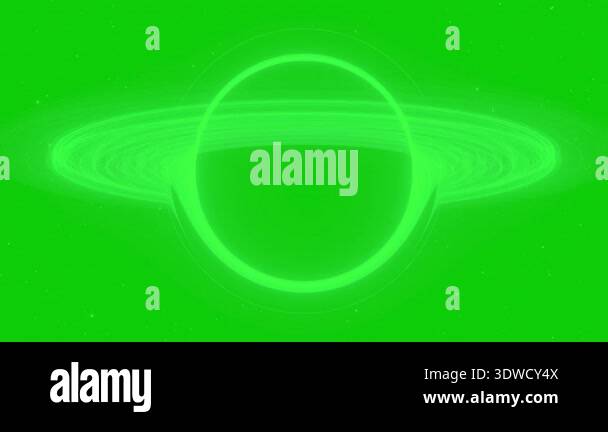 Green screen black hole with glowing event horizon and accretion disk ...