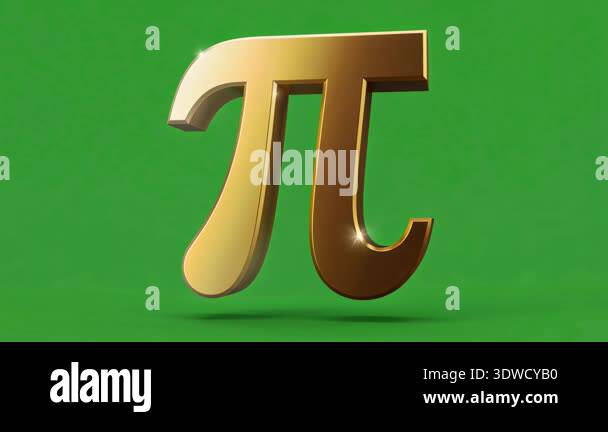 A striking golden Pi symbol stands prominently against a vibrant green ...