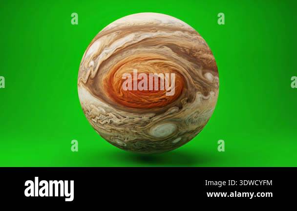 A detailed 3D render of Jupiter, showcasing its iconic Great Red Spot ...