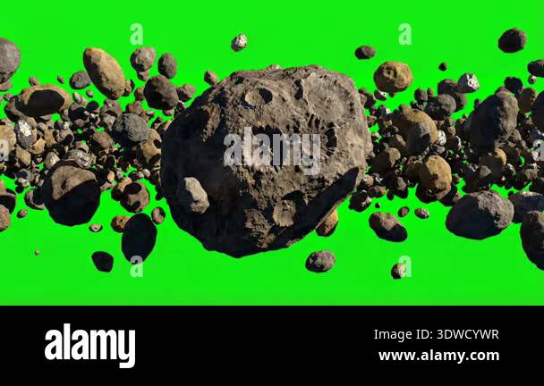 A dynamic asteroid field with various sizes and shapes of space rocks ...