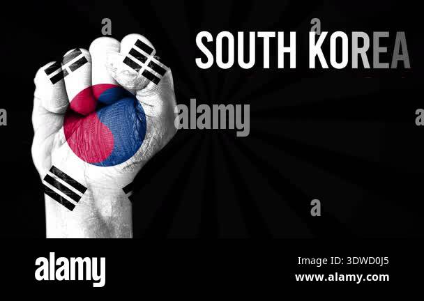 South Korea March First Movement Tribute Video Clenched Fist with Flag ...