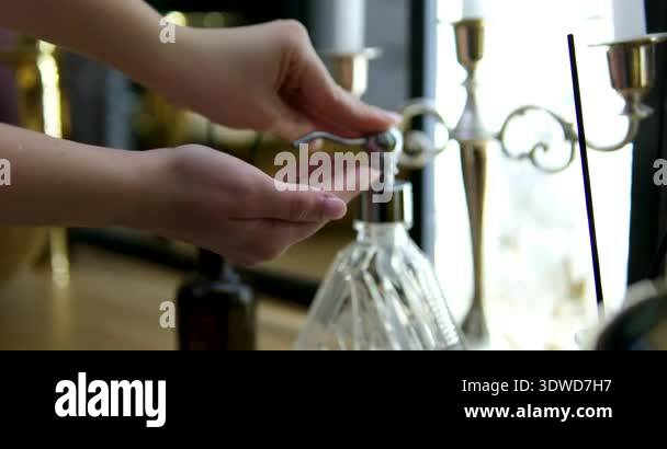 Hand Pumping Liquid Soap Or Sanitizer Dispenser. Personal Hygiene ...
