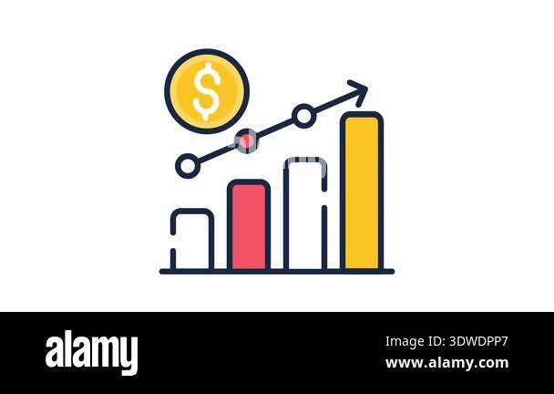 Profit chart animated icon representing ecommerce growth, sales data ...