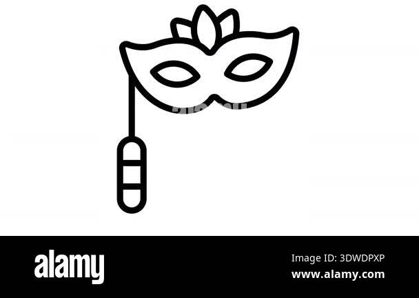 Modern outline style animated icon showing a masquerade mask Stock ...
