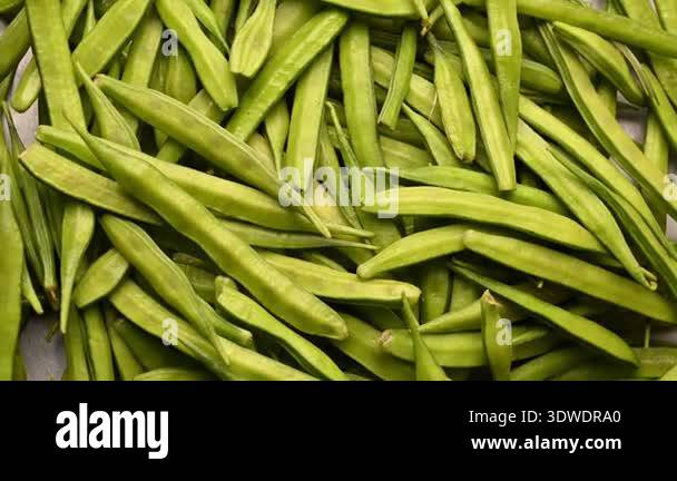 Top View of Fresh Gawar Ki Phalli (Cluster Beans) Green Vegetable ...