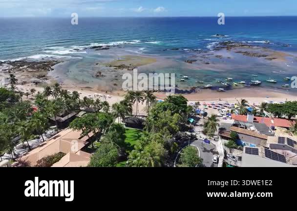 Itapua Beach At Salvador In Bahia Brazil. Tropical Skyline. Beach ...
