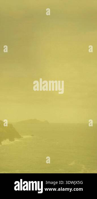 Animation with colorful abstract shapes overlaying ocean waves in ...