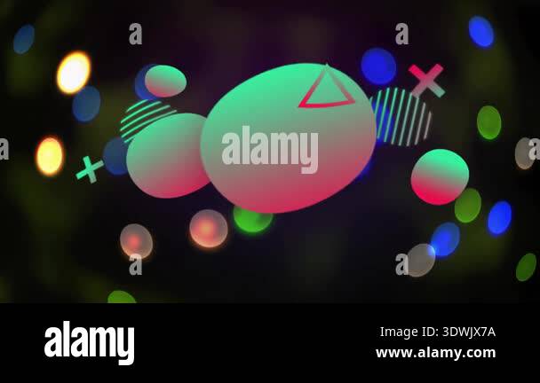 After fade in, gradient blobs merging with shapes while HUGE SALE text ...