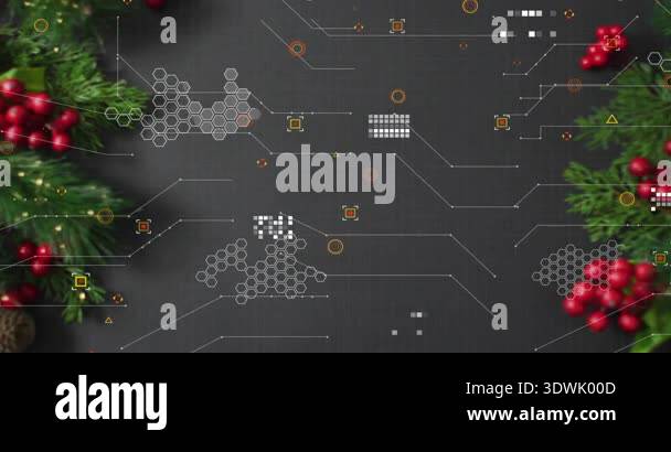 On start digital network overlay growing on slate animating circuit ...