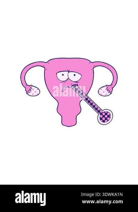 attention grabbing animation of cartoon poorly uterus Stock Video ...
