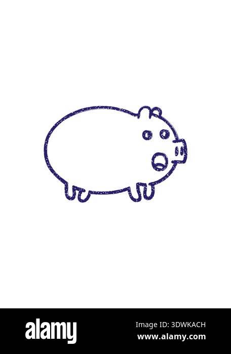 attention grabbing animation of Pig Charcoal Drawing Stock Video ...
