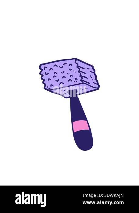 bobbing motion animation of hand drawn doodle style cartoon meat hammer ...