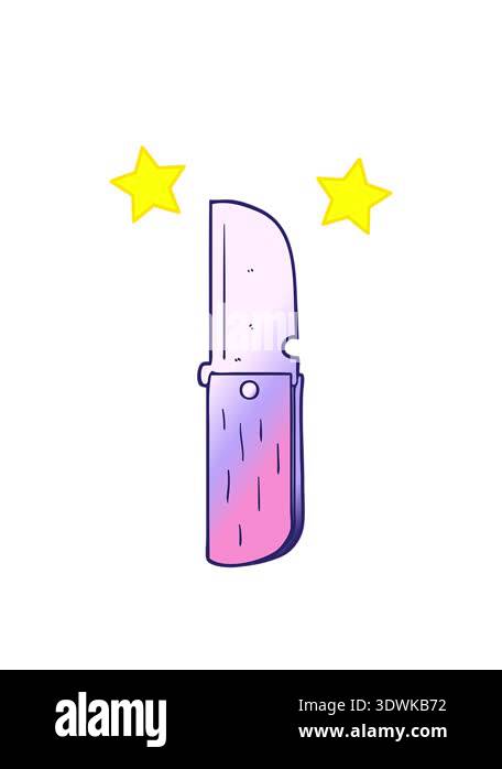 spinning stars animation of a cartoon folding knife Stock Video Footage ...