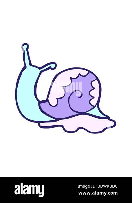 vibrating motion animation of cartoon drawing of a snail Stock Video ...