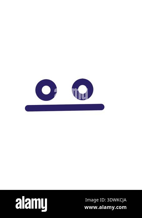 horizontally vibrating animation of unimpressed blank eye face icon ...