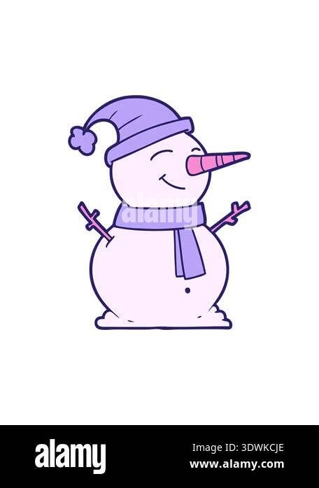 attention grabbing animation of snowman drawing Stock Video Footage - Alamy