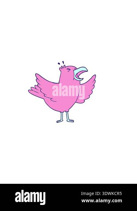 horizontally vibrating animation of cartoon squawking bird Stock Video ...