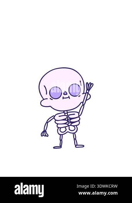 jumping motion animation of cartoon of a friendly skeleton waving Stock ...