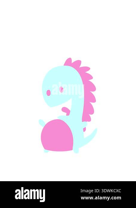 stretching up animation of happy dinosaur Stock Video Footage - Alamy
