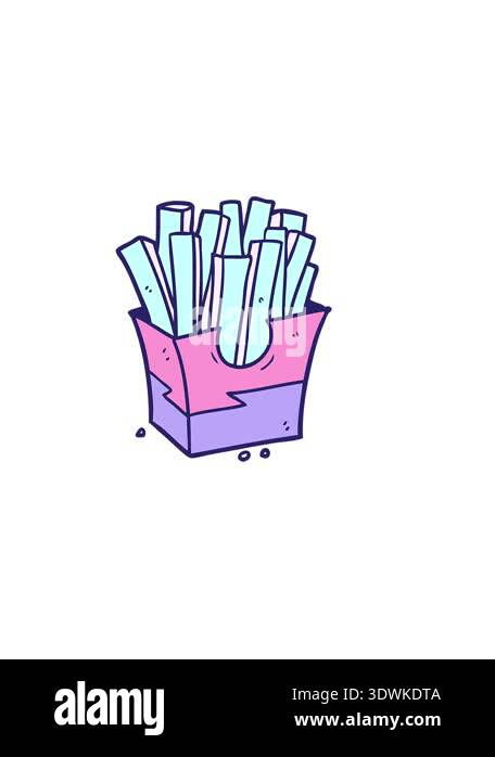 horizontally vibrating animation of cartoon junk food fries Stock Video ...