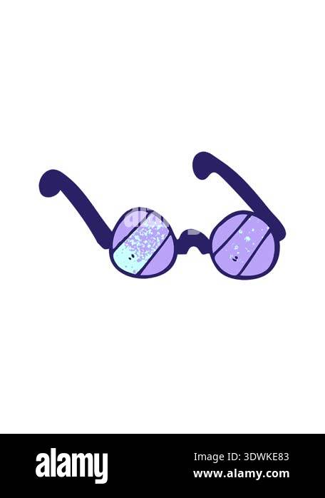jiggle motion animation of cartoon doodle glass spectacles Stock Video ...
