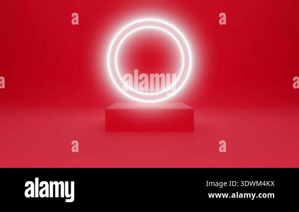 White Neon Light Product Background, Red Color, 4K Video Looping Stock ...