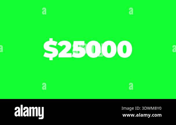 50000 Dollar Cash Text Animation on Green Screen Background Money ...