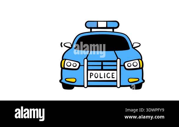 Police car animated icon, law enforcement, security, and emergency ...