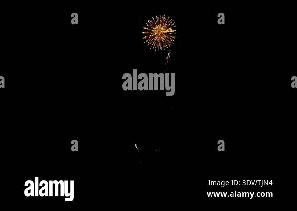 Dynamic fireworks shoot upwards from the ground and explode into ...