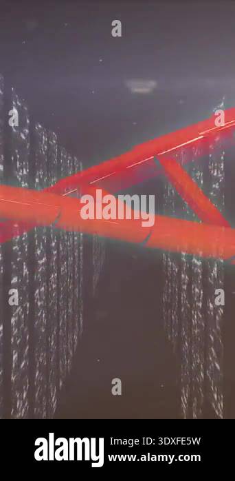 Animation of DNA strand intertwining with digital cityscape ...