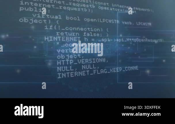 C++ HTTP code snippet appearing, initiating panning scrolling revealing ...