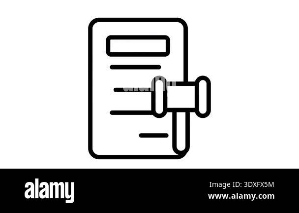 A modern outline animated icon of urgent legal notice Stock Video ...